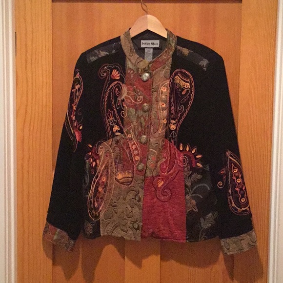 indigo moon | Jackets & Coats | Indigo Moon Embroidered Tapestry Jacket | Poshmark